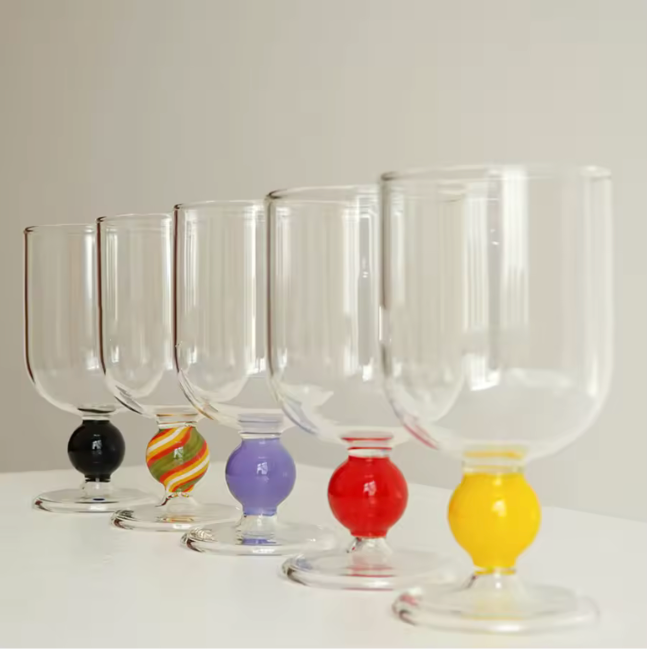Borosilicate Colored Glass Goblet Wine Cup – huemabe - Creative Home Decor