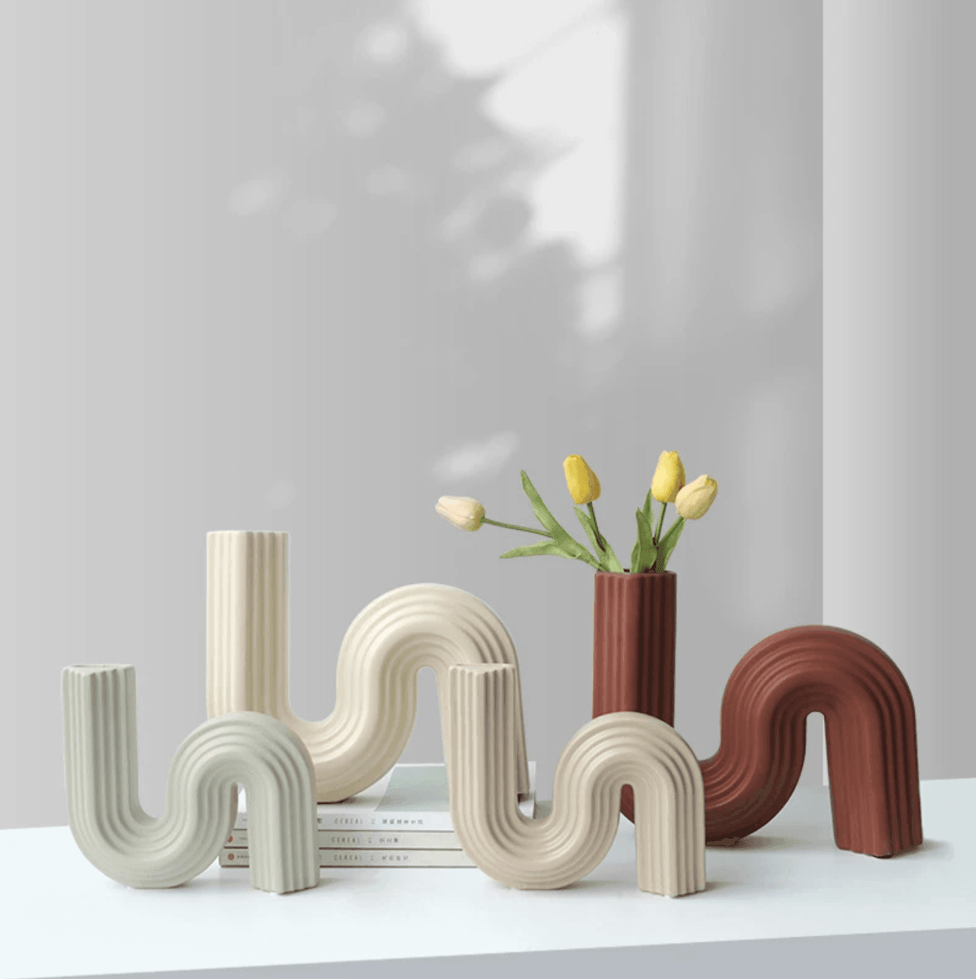 Geometric S Shape Flower Vase – huemabe - Creative Home Decor