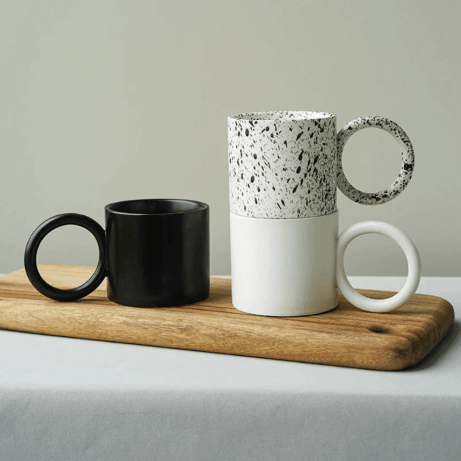 Nordic Mugs With Big Round Handle – huemabe - Creative Home Decor
