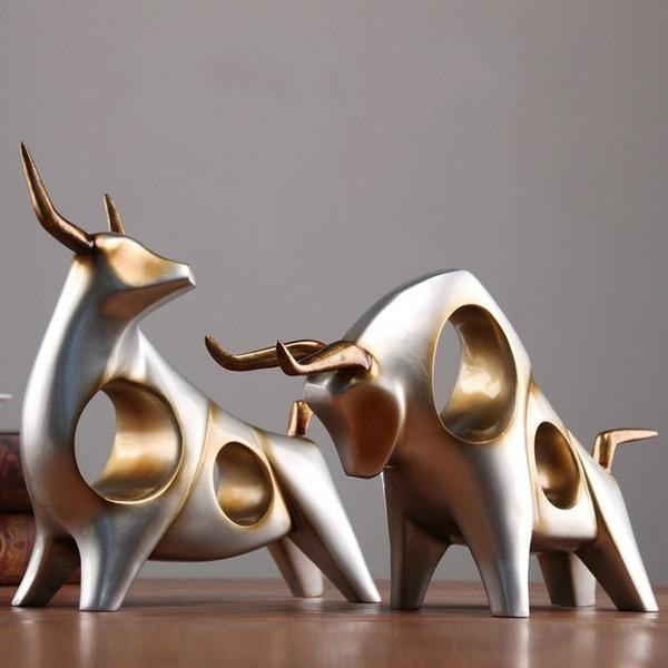Resin Ox Figurines – huemabe - Creative Home Decor